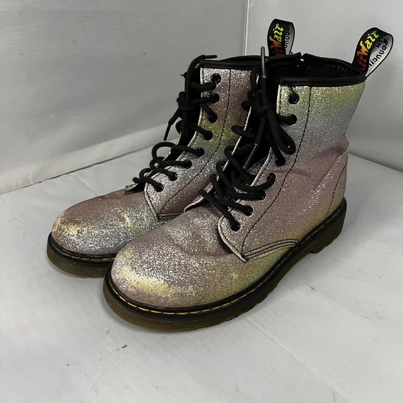 Dr. Martens | Shoes | Dr Martens 46 Pascal J Womens Size Us 4m Rainbow Glitter Combat Boots ...